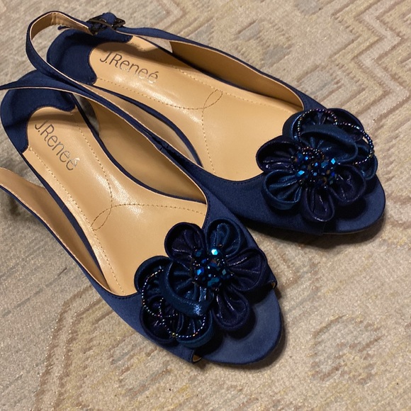 J Reneé | Shoes | Jrene Leonelle Embellished Bow Slingback Peep Toe ...